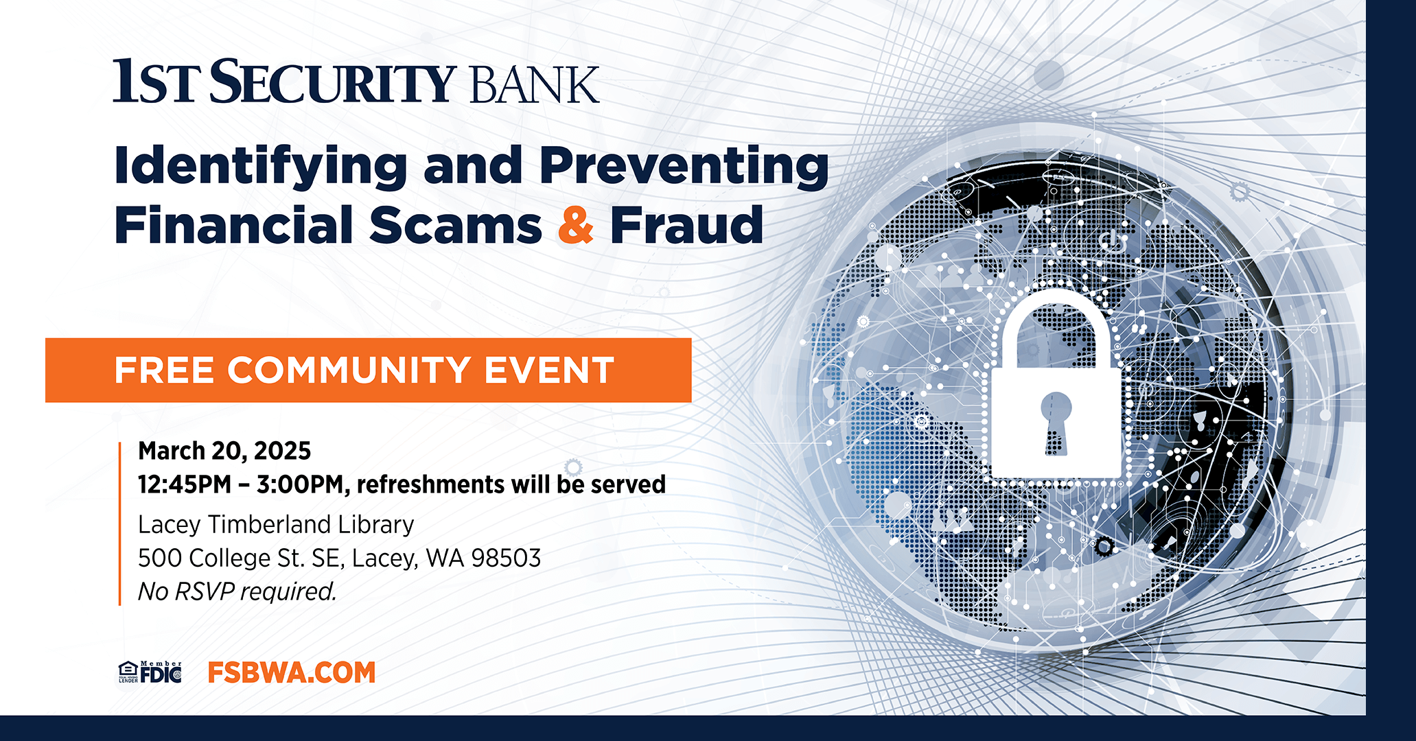 South Sound Community Seminar - Scam and Fraud Awareness | 1st Security Bank